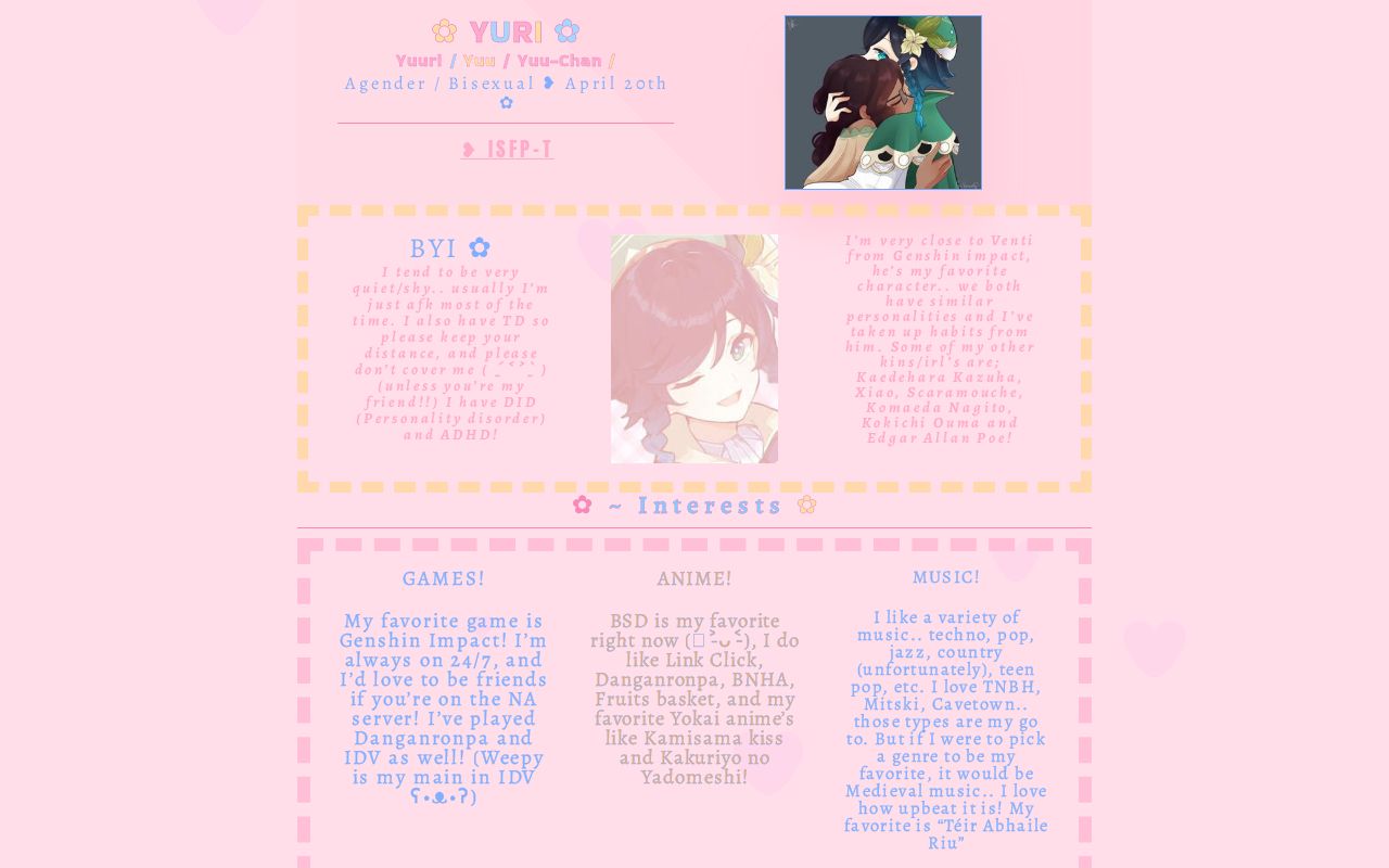 Yuri / Shouto's Carrd